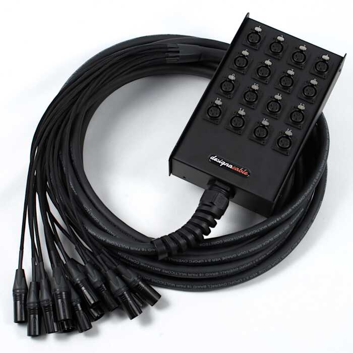 16 Way Stage Box, Neutrik XLRs, Van Damme Black Series Snake Cable Loom
