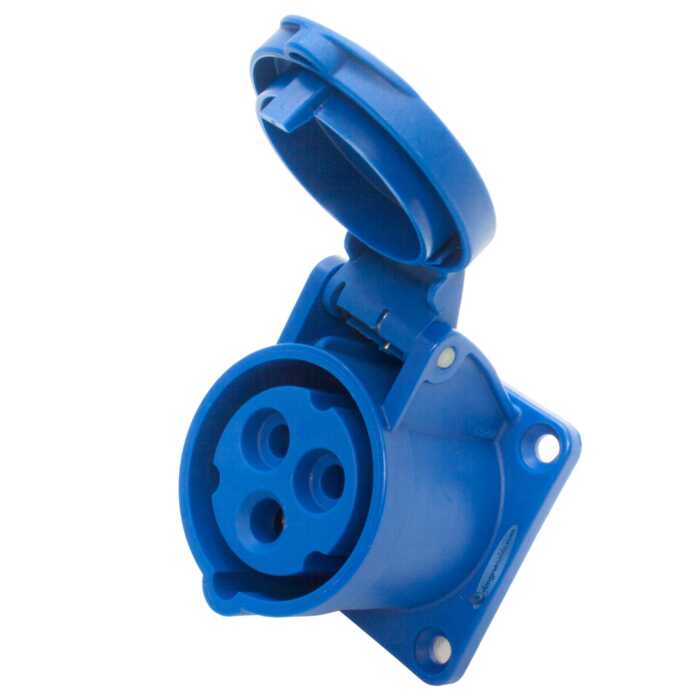 16amp 230V 2P+E IP44 Straight Flush Mounting Panel Female Socket OUTLET ...