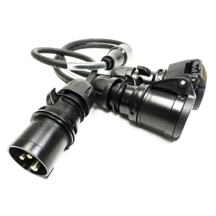 16amp Y Splitter Cable. 1x 16amp Plug to 2x 16amp Sockets. PCE ...