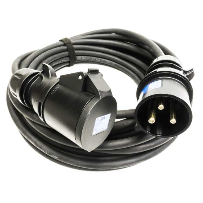 32amp Black Events CEEform Commando Power Cable. (3x6mm) 240v H07RN-F ...