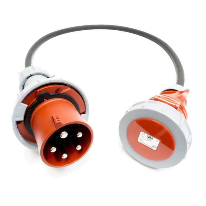 63amp to 32amp Red 3 PHASE Events CEEform Commando Adapter Cable ...