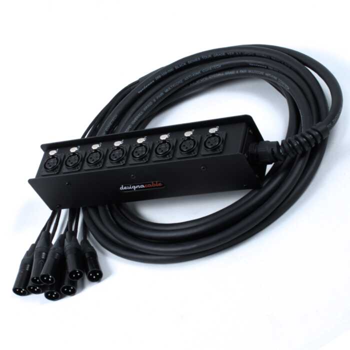 8 Way Stage Box (Long), Neutrik XLRs, Van Damme Black Series Snake ...