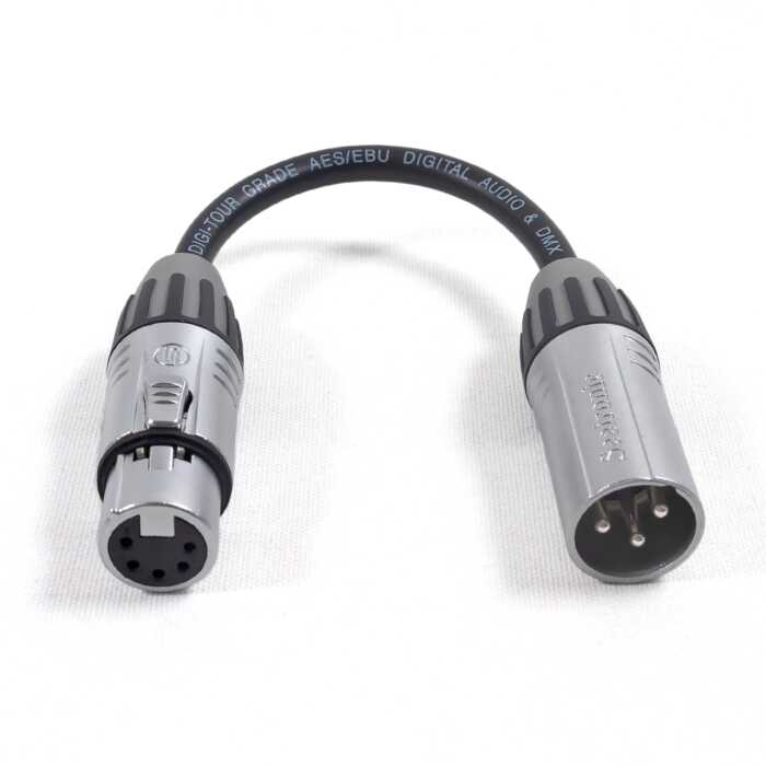 DMX Adapter Turnaround Cable. 5 Pin to 3 Pin XLR Lead