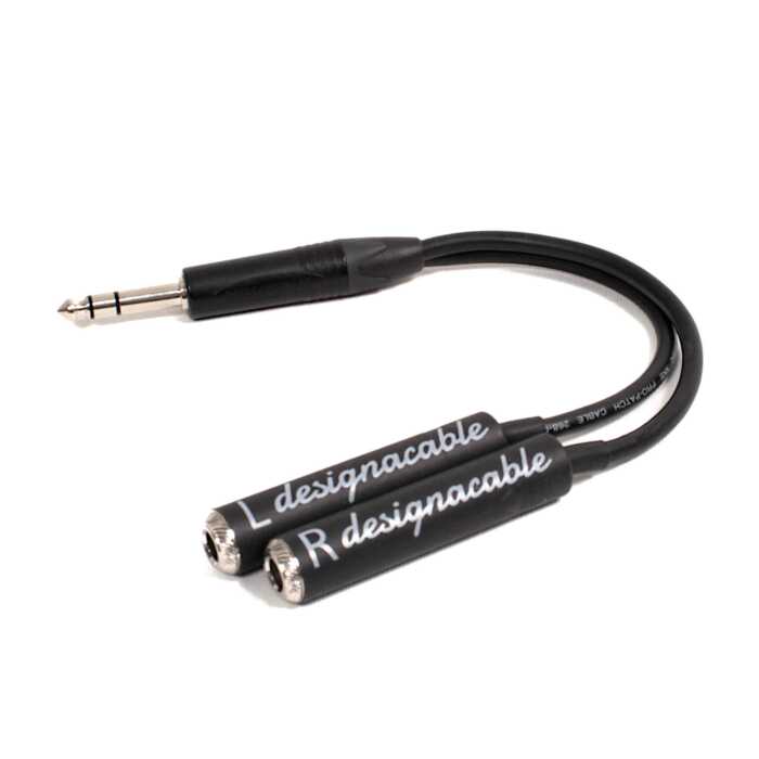 6.35mm TRS Jack to 2x 6.35mm TRS Sockets Stereo Splitter, L and R Adaptor