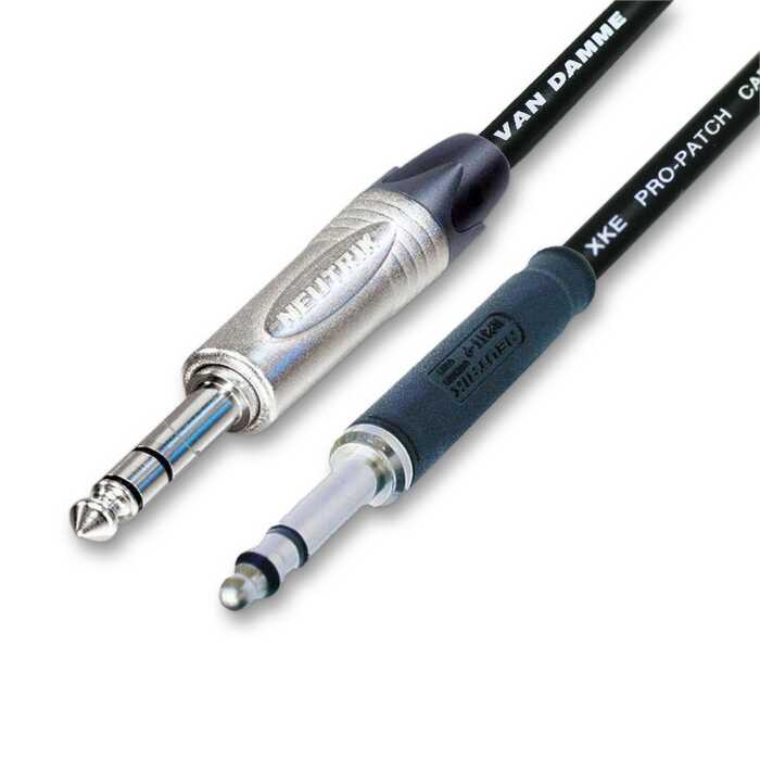 Neutrik 4.4mm TT Bantam Jack to 1/4" TRS Patch Leads. Van Damme Cables.