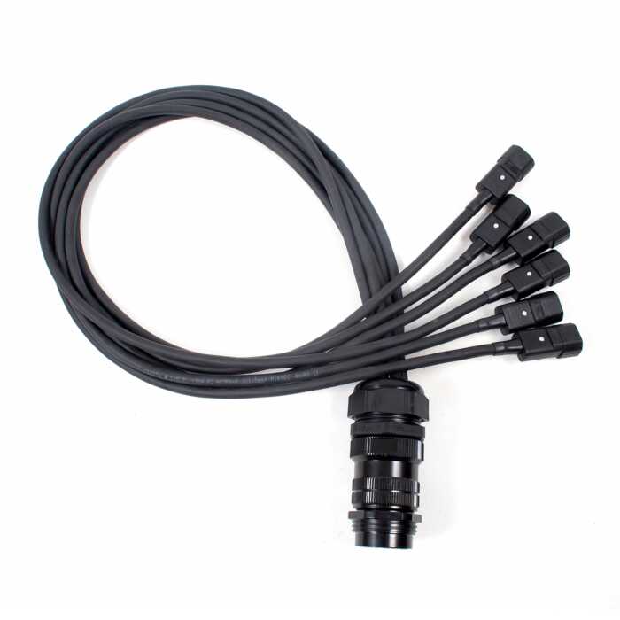 Socapex Spider - 10amp IEC C14 (male) to 19 Pole Female Soca