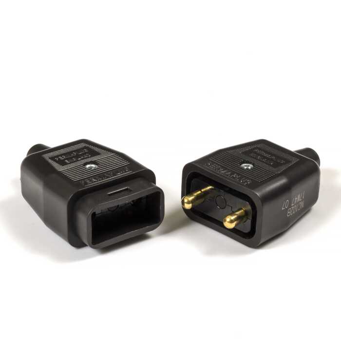 Masterplug 2p Pole Cable Mount BLACK NC102B-01 Inline Connector Rated ...
