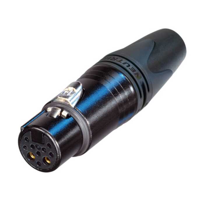 Neutrik NC10FXX-14-B 10 Pole Female XLR connector. 8 Data + 2 Power pins