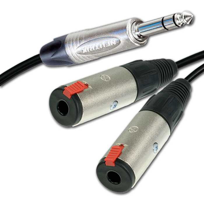 Neutrik TRS Jack Split to 2x Dual Female Jack Sockets. Balanced ...