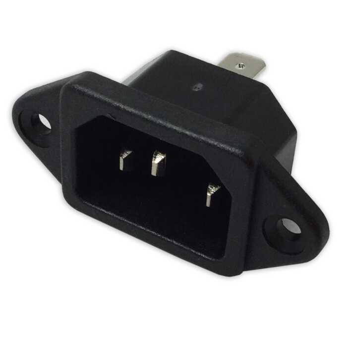 Schurter IEC C14 Female Panel Mount Rewireable. INPUT Socket. 6100.3200