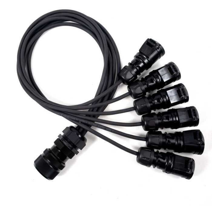 Socapex Style 19 Pole to 16amp Black CEE Socket Breakout Lighting cable ...