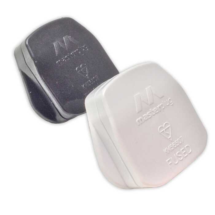 Standard Masterplug UK 3 Pin Plug. Black or White Colour. 13 amp at ...