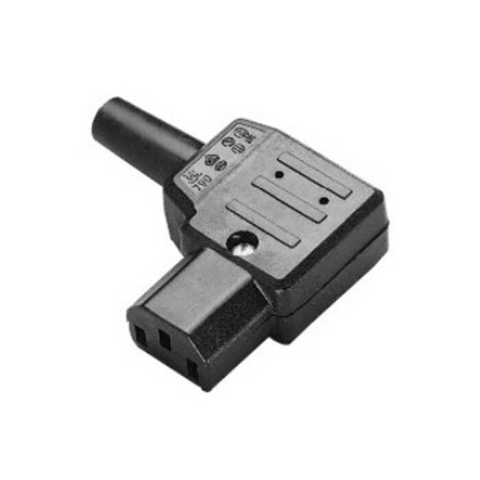 Left Angled IEC C13 Rewireable Connector