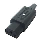 IEC C7 Figure 8 Rewireable Female Plug Kettle Connector Cable Mount, Black.