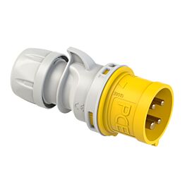 16amp 110v IP67 Yellow Motor Control Cable Mount Male Plug. 4 Pole PCE ...