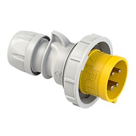16amp 110v Yellow Motor Control Cable Mount Male Plug. 4 Pole PCE (0142-4)