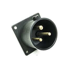 16amp 230V 2P+E IP44 Straight Panel Mount Appliance Male INLET. Compact ...