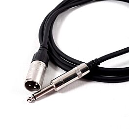 1m REAN (by Neutrik) Male XLR to Mono Jack Cable. Unbalanced TS Lead