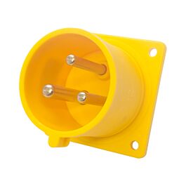 32amp 110v 2P+E IP44 Yellow Site Straight Flush Panel INLET Male. 3 ...