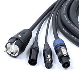 EU Plug to PowerCon, DMX Hybrid Power and Signal Cable.