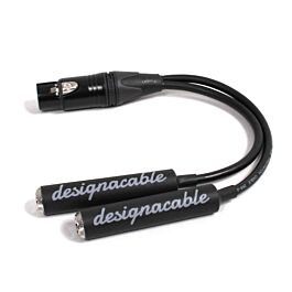 Female XLR to 2x 6.35mm TRS Sockets parallel splitter, Balanced Adaptor