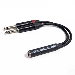 6.35mm TRS Socket to 2x 6.35mm TS Mono Jacks Stereo Splitter, L and R ...