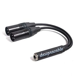 6.35mm TRS Socket to 2x Male XLR parallel splitter, Balanced Adaptor