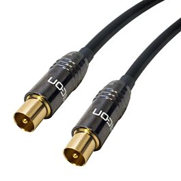 Premium TV Aerial Lead. 75ohm Van Damme Coax cable. Male to Male, Coaxial