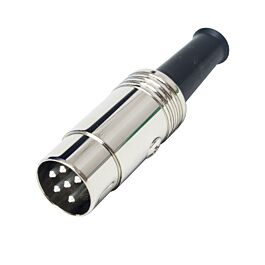 Switchcraft 6 Pin Straight Din Plug 240 Degree. 12BL6M. Shielded Cable ...