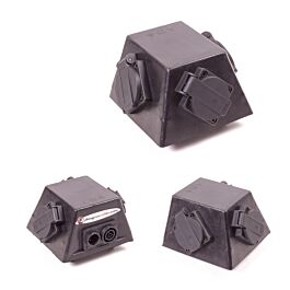 Rubber Power Extension Box. True1 Powercon to UK Socket Outlets