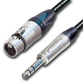 Female XLR to ¼ TRS Jack Lead. Balanced Van Damme Mic Cable. Short 10m ...