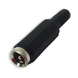 2.5MM DC Line Socket. Black Plastic. DCLP-002