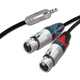 Switchcraft 3.5mm Mini Jack to dual Female XLRs. Stereo Summing Cable.
