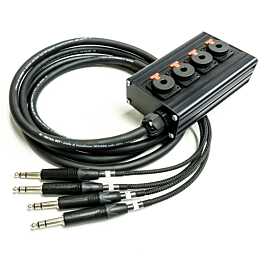 4 way Studio Wall Mount Box. Neutrik TRS Jack Sockets. Multicore Cable