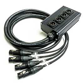 4 Way Studio Wall Mount Box. Neutrik Male to Female XLR Multicore Cable ...