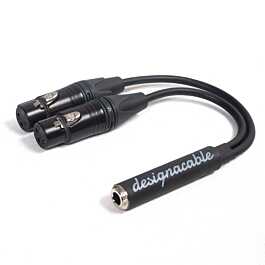 6.35mm TRS Socket to 2x Female XLR parallel splitter, Balanced Adaptor