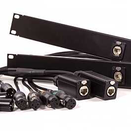 Audio or DMX Over Cat Adapter. Female Cat5e Socket to 4 XLRs